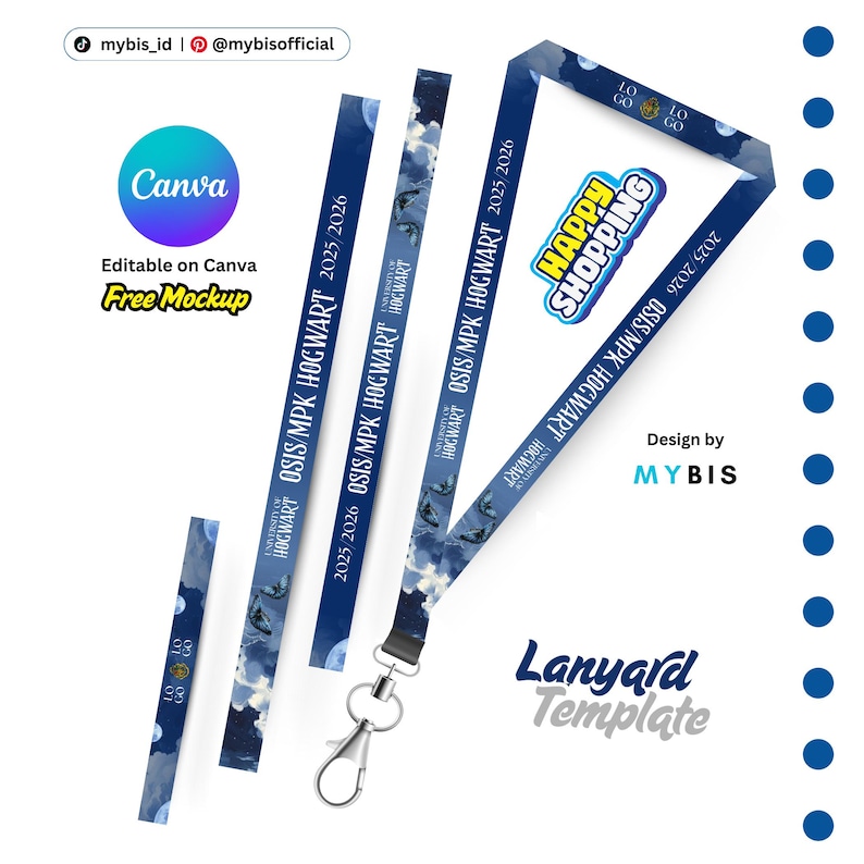 Printable Editable Lanyard Template: Bundle 5 | Organization School ...