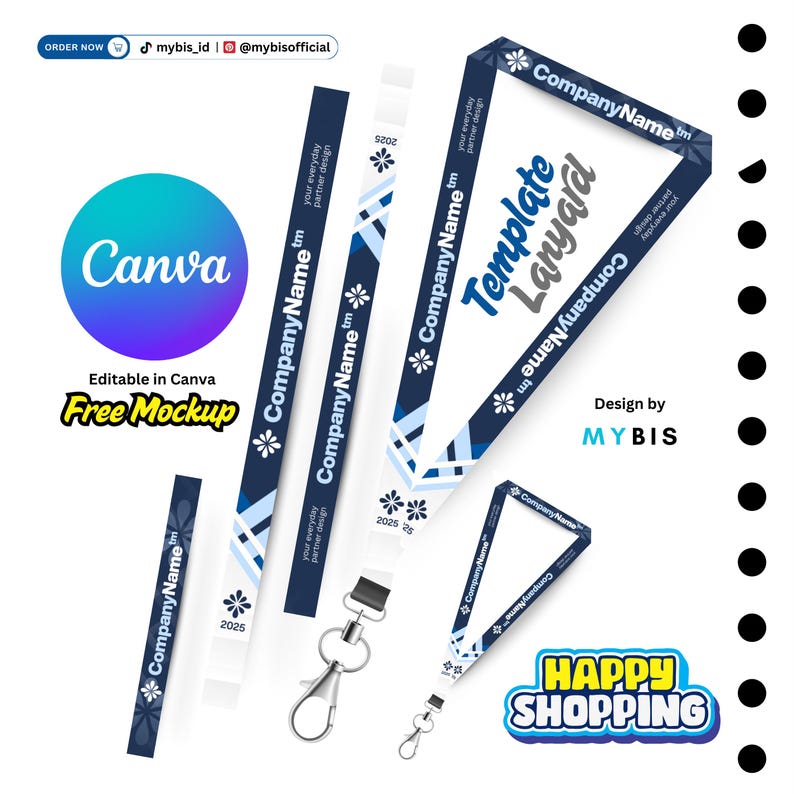 Editable Lanyard ID Card Template: Corporate, School & Event Design ...