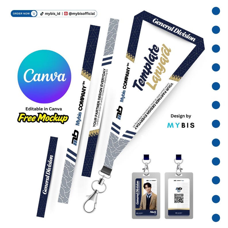 Editable Lanyard ID Card Template: Corporate, School & Event Design ...