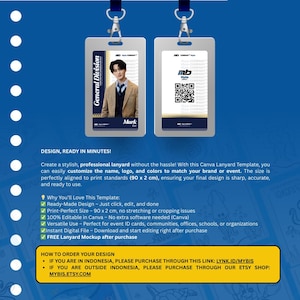 Editable Lanyard ID Card Template: Corporate, School & Event Design ...