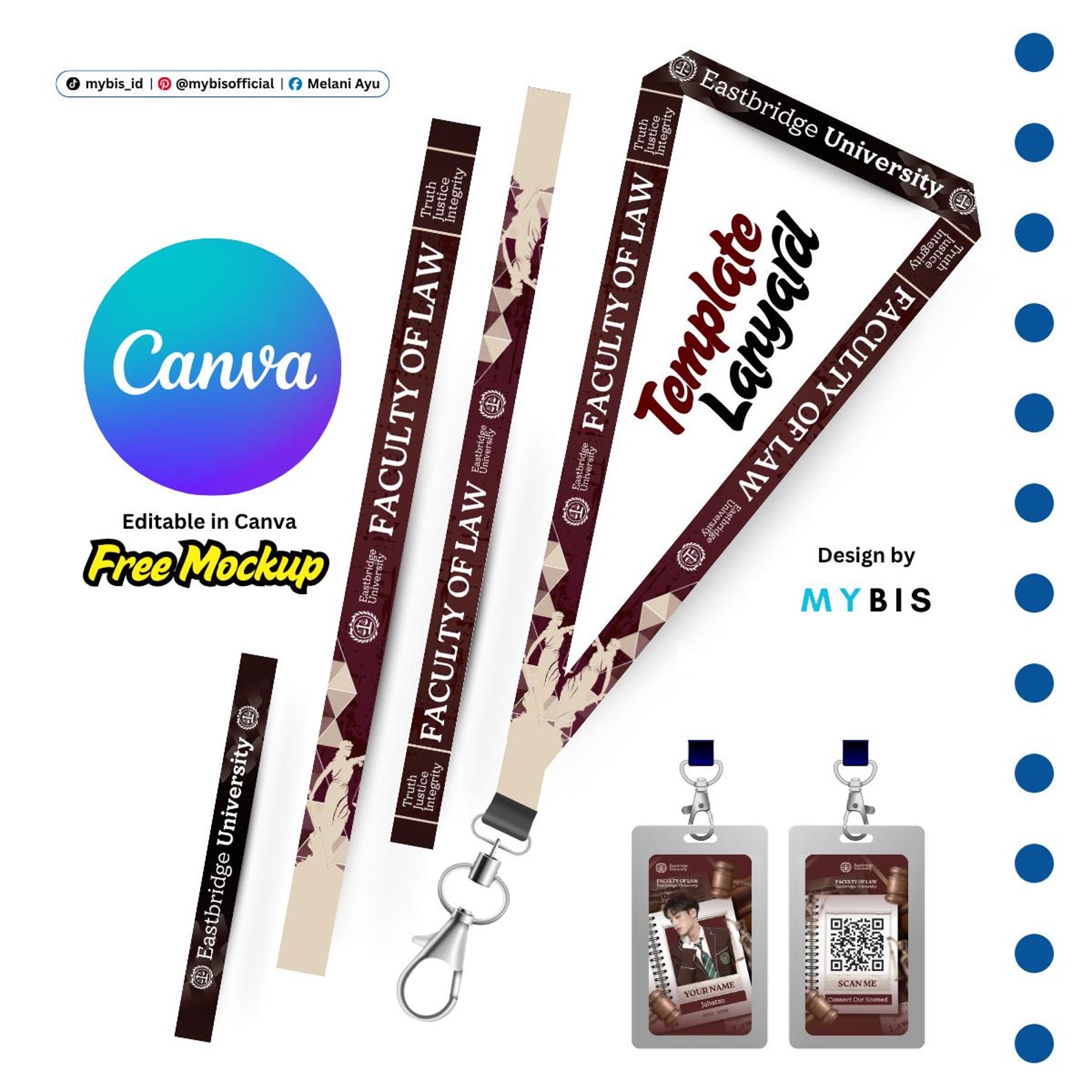 Editable Lanyard ID Card Template: Organization School College | Canva ...