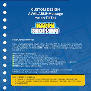 Editable Lanyard Template Bundle : Custom Lanyard Canva Design (90 X 2 ...