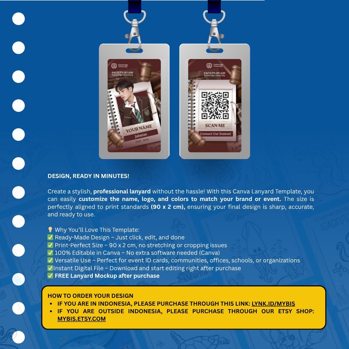 Editable Lanyard ID Card Template: Organization School College | Canva ...