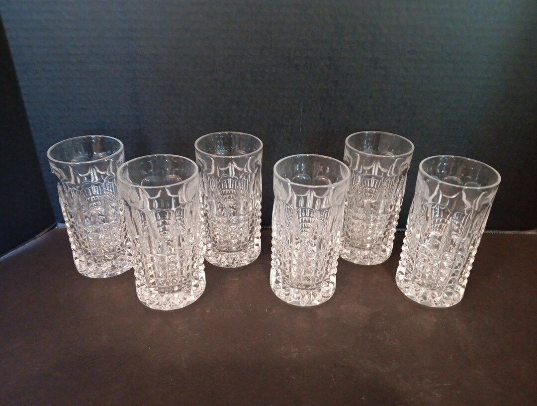 6 Rare Gorham Crystal Fairfax Pattern Glasses. Mint Condition. Just ...