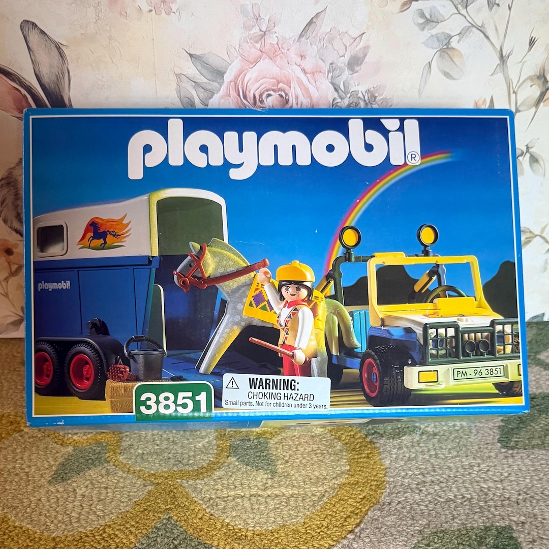 1996 Playmobil 3851 Jeep & Horse Trailer | New in Box Factory Sealed ...