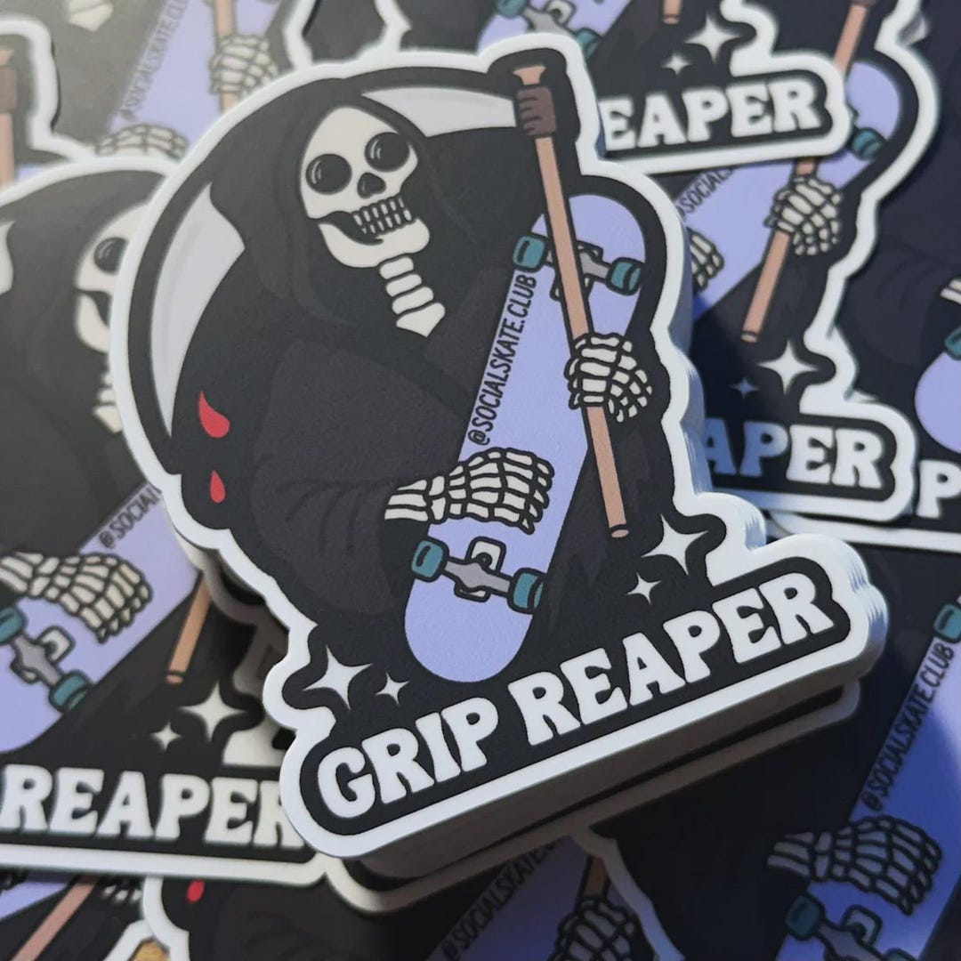 Grip Reaper Skateboard Sticker - Etsy
