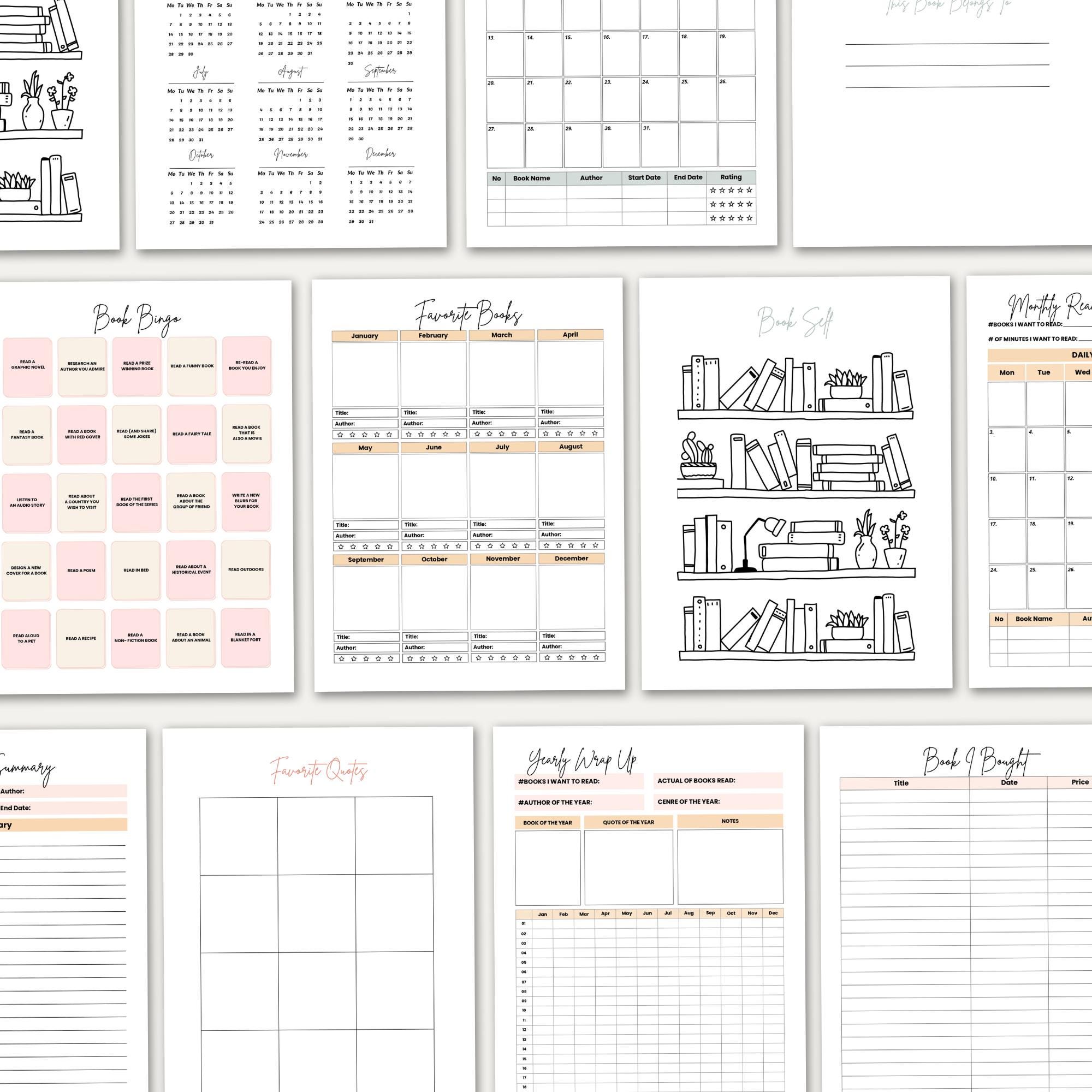 Book Reading Planner Bundle Printable,reading Planner 2025,printable ...