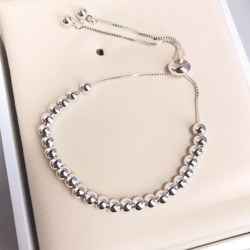 Adjustable Slider Silver Bracelet - Etsy New Zealand