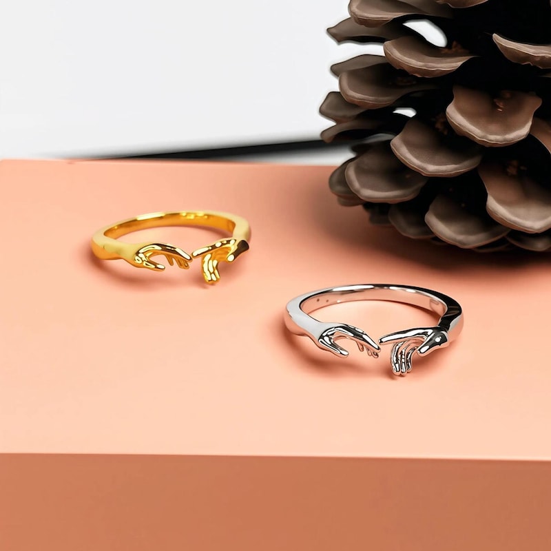 Adam and God Gold Ring - Etsy