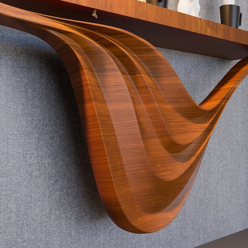 Solid Walnut Parametric Console Table, Modern Wall Mounted Entry Table ...