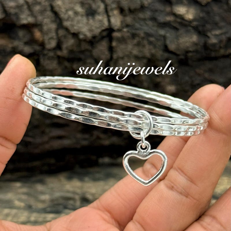 Silver Interlocked Bangle - Etsy