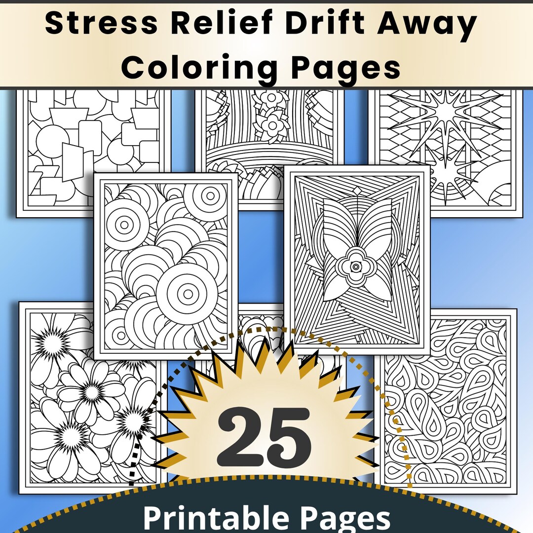 25 Stress Relief Coloring Pages | Mindfulness Printable | Mental Health ...