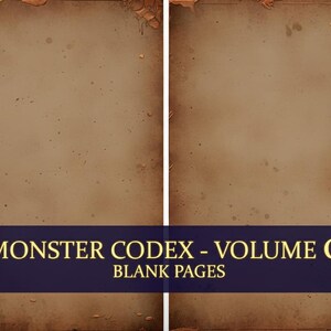 Monster Codex Template | Blank Bestiary Page PNG Digital Download ...