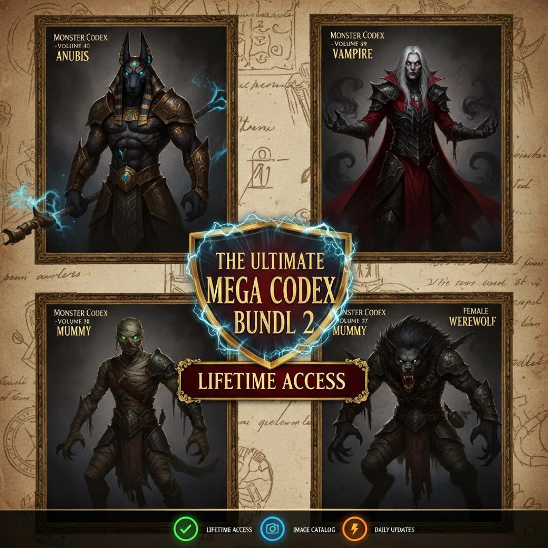 436 Page Monster Codex Mega Bundle Vols 21-40 | Fantasy Art Pack ...