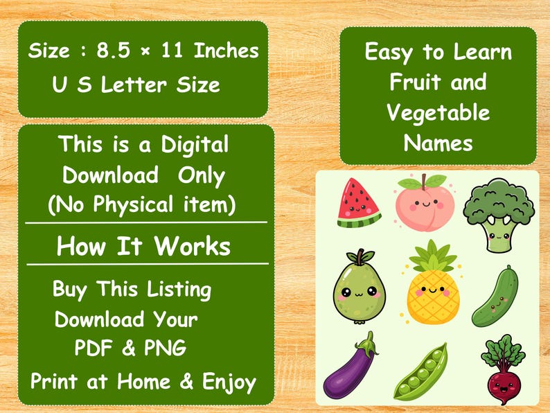 Fruit and Vegetable Sorting Printables, Montessori Toddler Activity ...