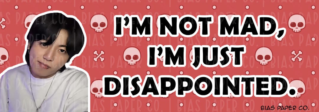 Jungkook "disappointed" Bumper Sticker - Etsy