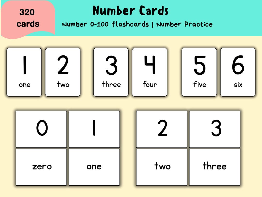 Number Cards 0-100 Printable, Montessori Math (instant Download) - Etsy UK