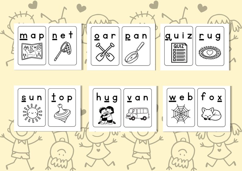 CVC Word Flashcards, Phonics Printable, Kindergarten Reading (PDF ...