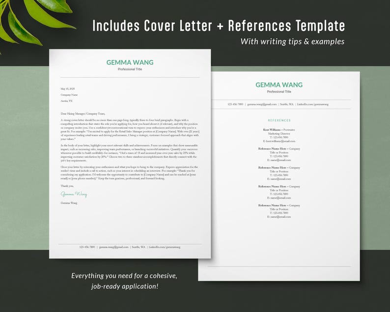 ATS Resume Template for Professionals | Word & Google Docs | Instant ...