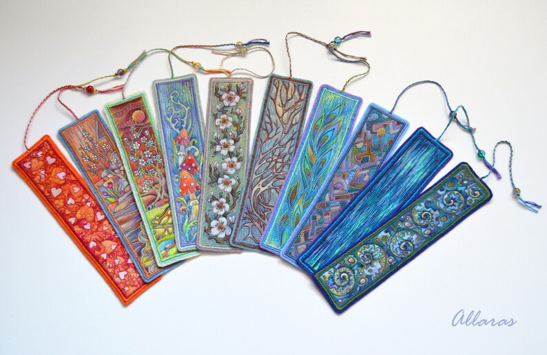 Art bookmark. Hand painted bookmark. Silk painting gift. | Etsy