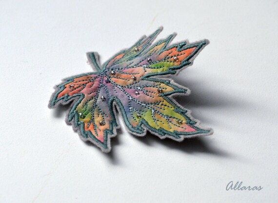 Art & Collectibles Painting Leaf pin Fall handpainted Acrylic etna.com.pe