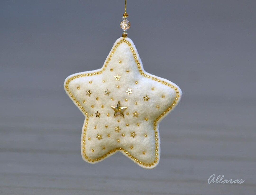 Star Hand Made Felt Ornament. Hand Made Christmas Tree Ornament. Star ...