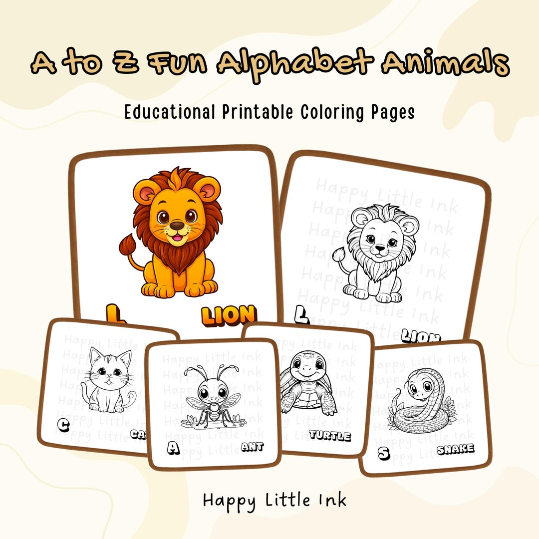 ABC Animal Coloring Book for Kids – A to Z Fun Alphabet Animals ...