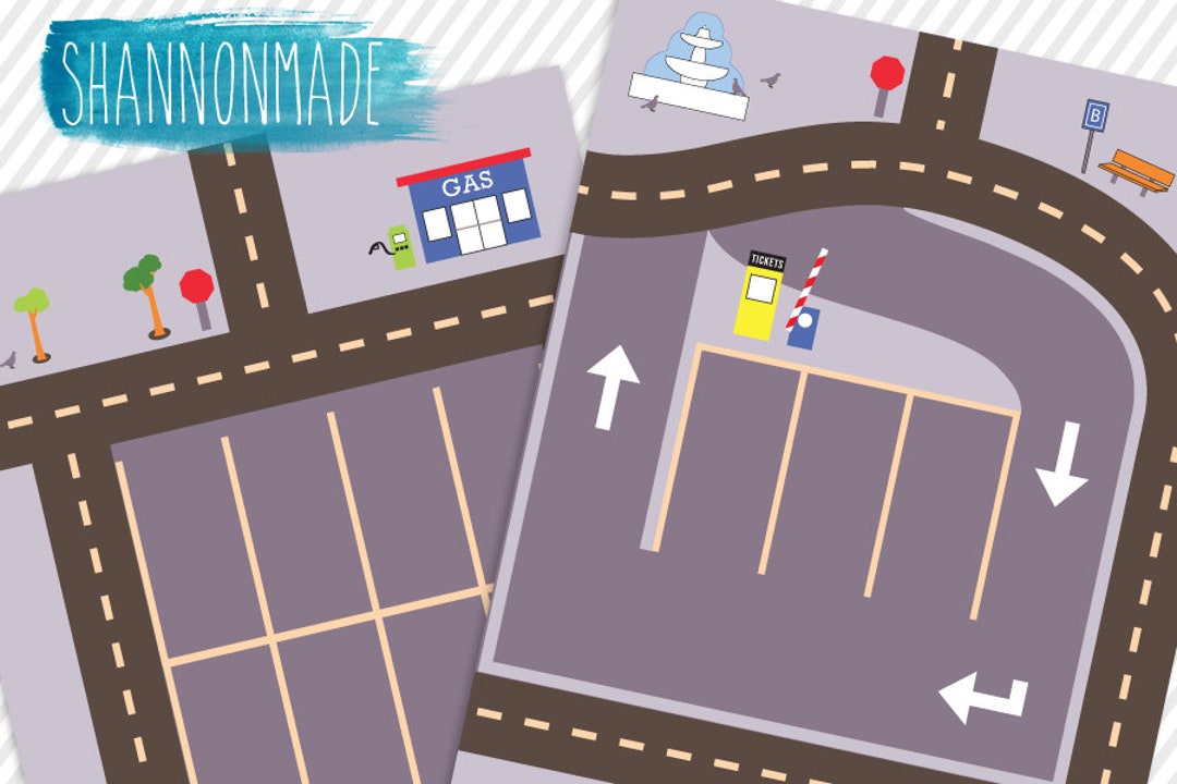 Parking Lot Road Maps Folder Game or Busy Bag for Hot Wheels Cars - Etsy