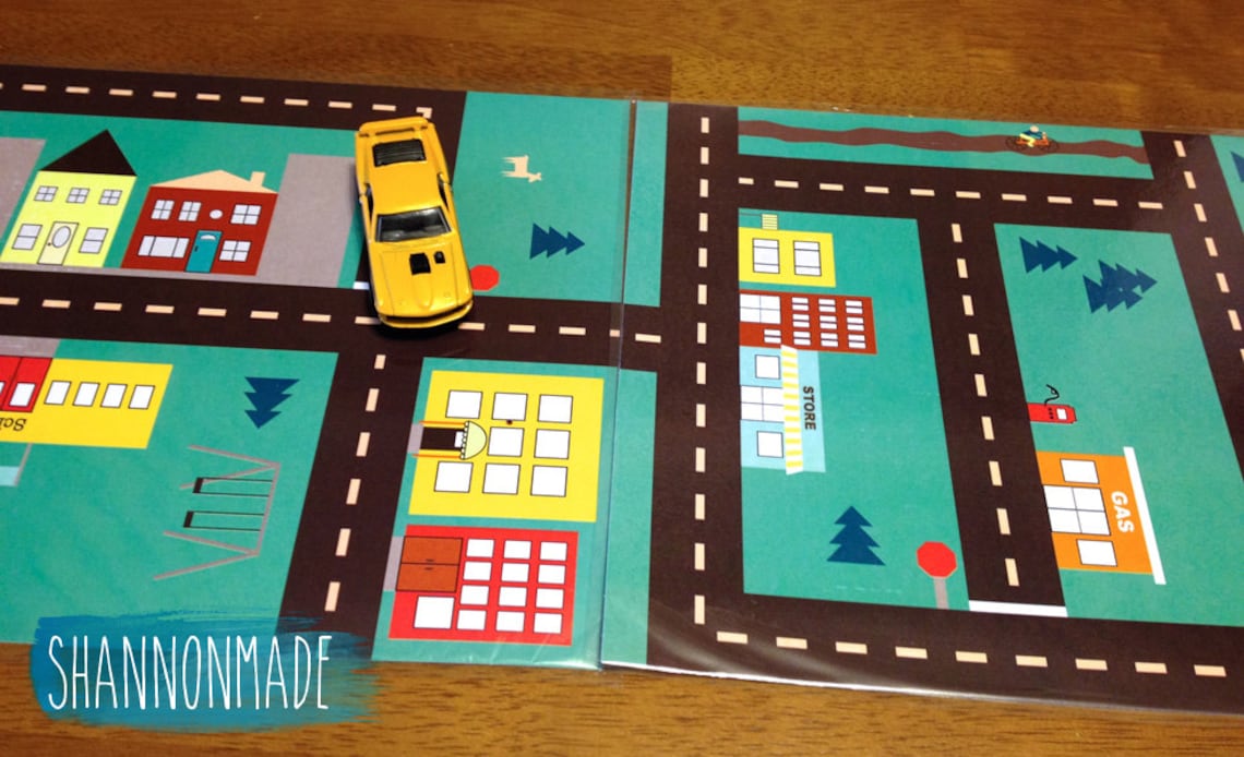 City Road Maps Folder Game or Busy Bag for Hot Wheels Cars - Etsy