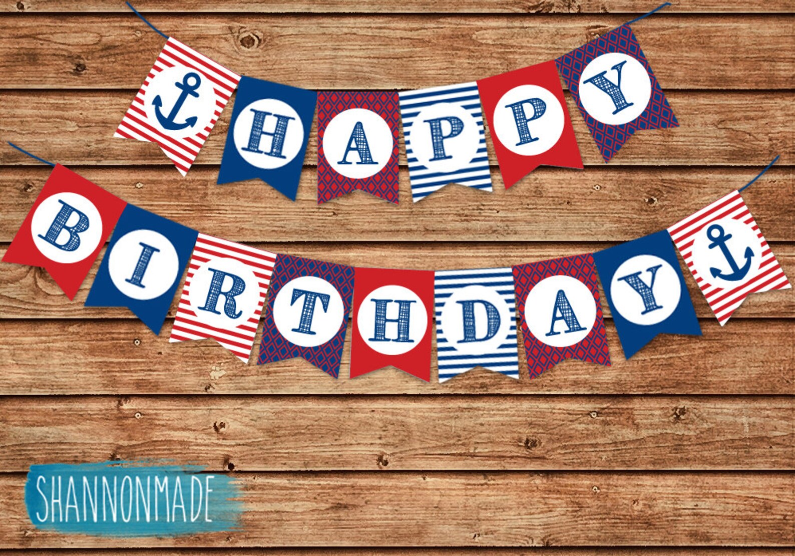 Happy Birthday Nautical Banner - Etsy