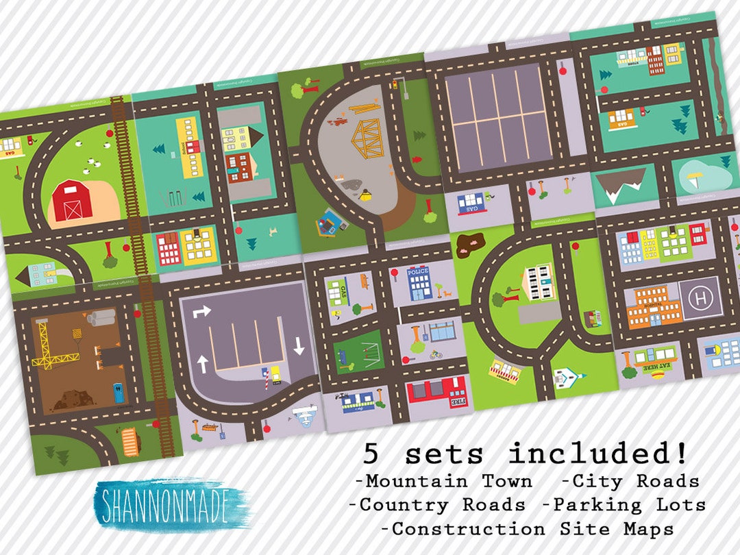 Super Bundle Road Maps Folder Games or Busy Bags for Hot Wheels Cars - Etsy