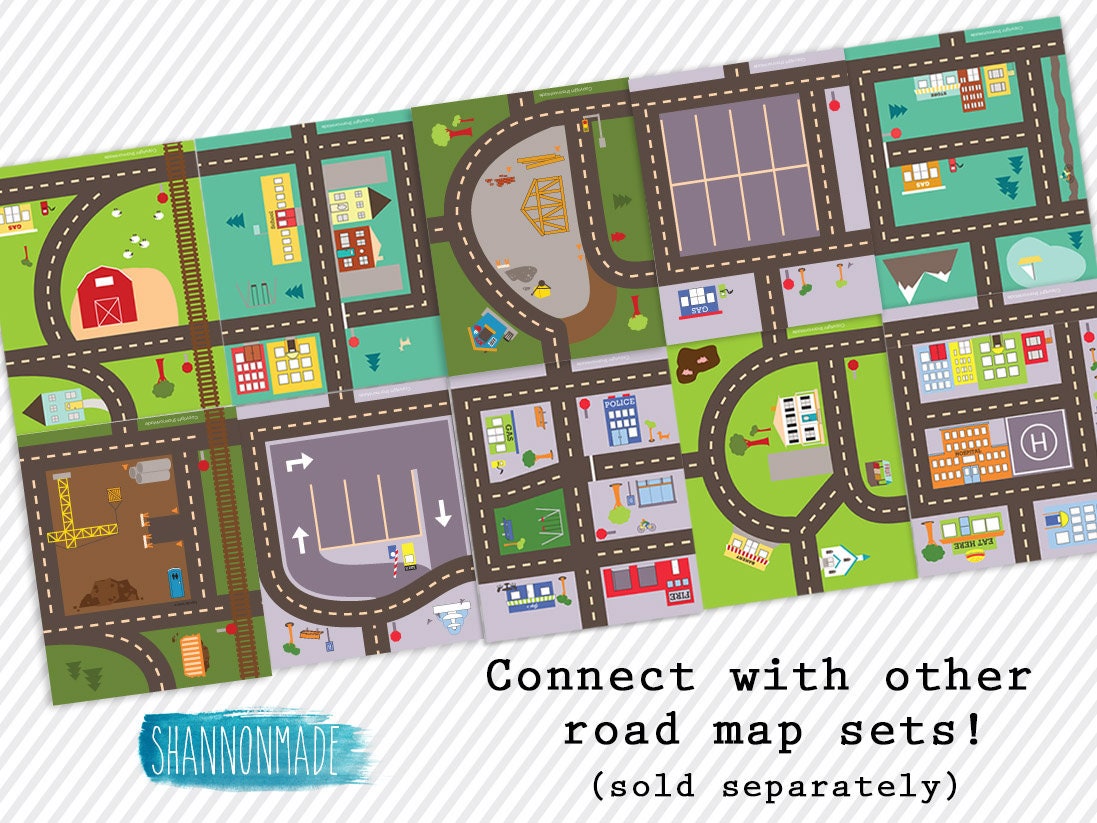 Parking Lot Road Maps Folder Game or Busy Bag for Hot Wheels Cars - Etsy