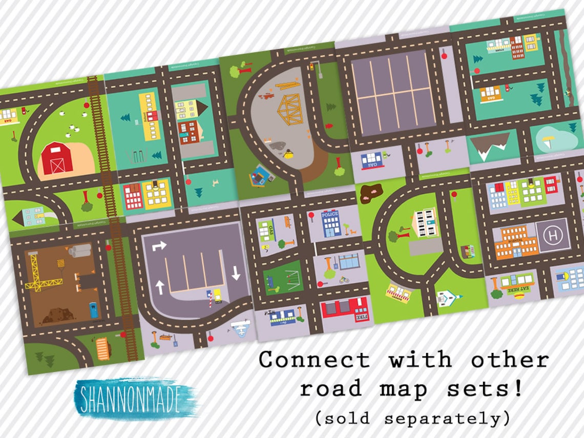 City Road Maps Folder Game or Busy Bag for Hot Wheels Cars - Etsy