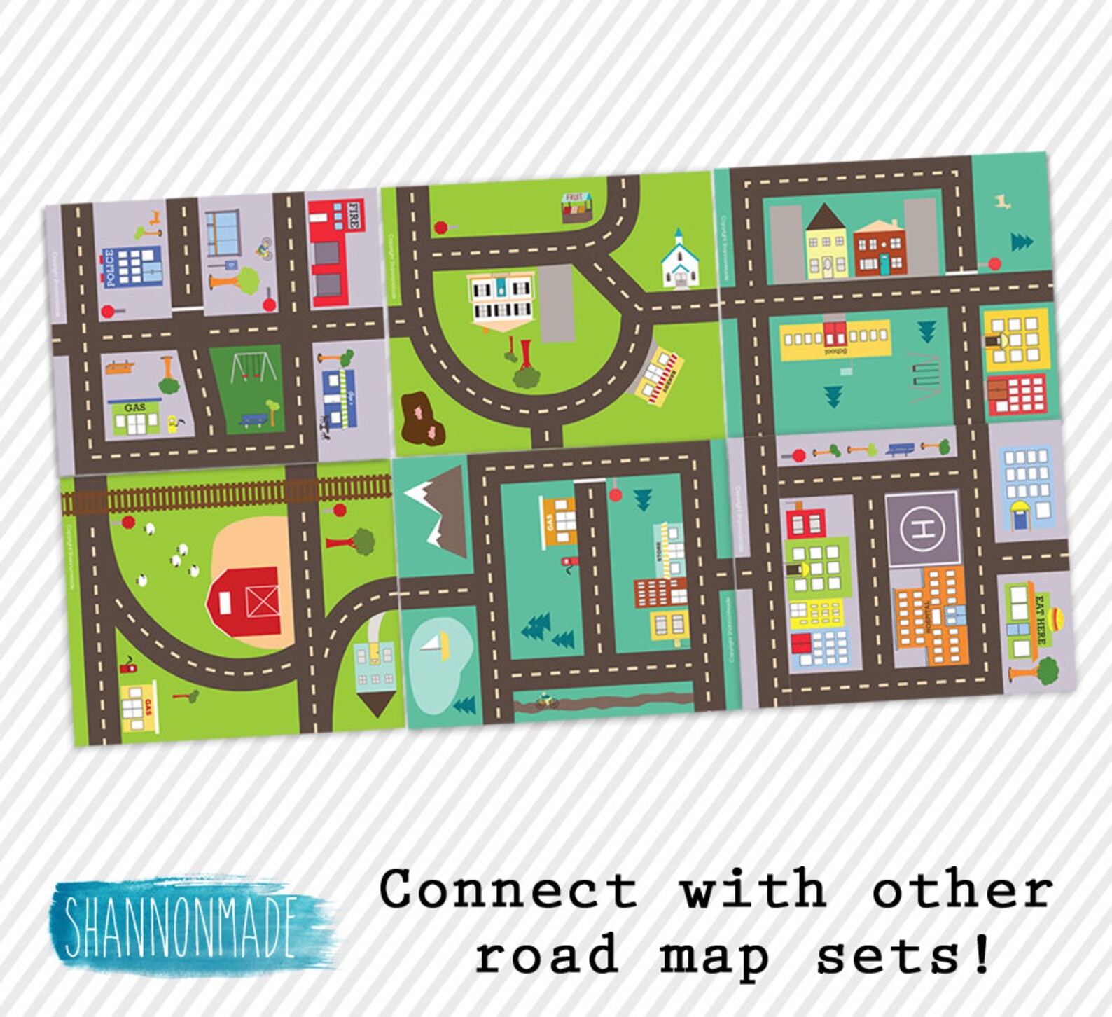 City Road Maps Folder Game or Busy Bag for Hot Wheels Cars - Etsy