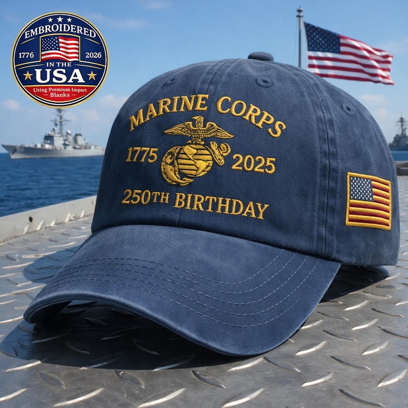 Custom Name Marine Corps 250th Birthday Hat 1775–2025 Military ...