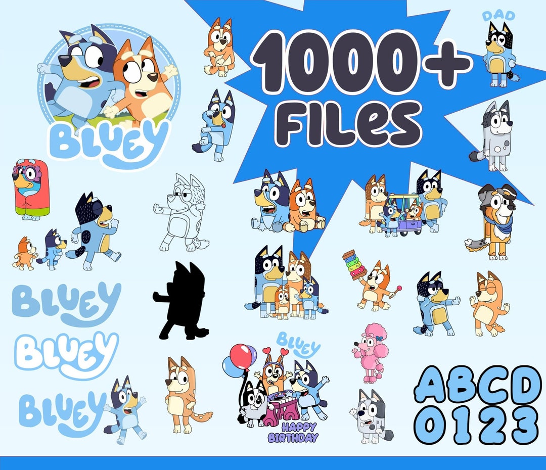 1000 Mega Bluey Bundle, Bluey Cut Files for Cricut, Bluey Clipart ...