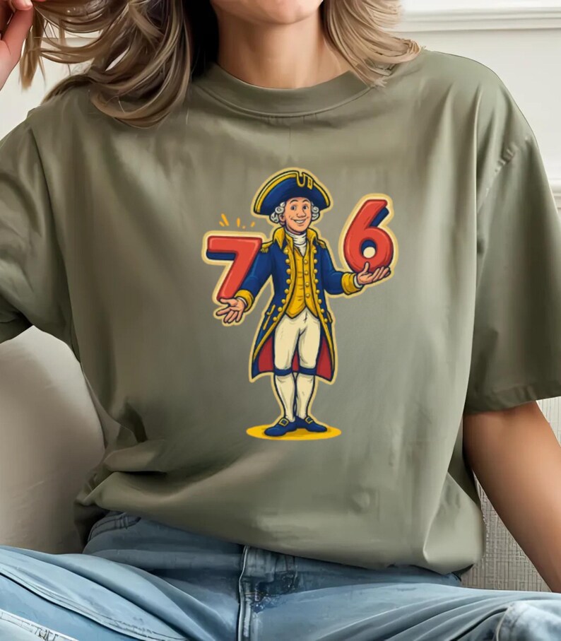 Six Seven 76 George Washington Shirt, Funny Teacher Tee, Patriotic USA ...