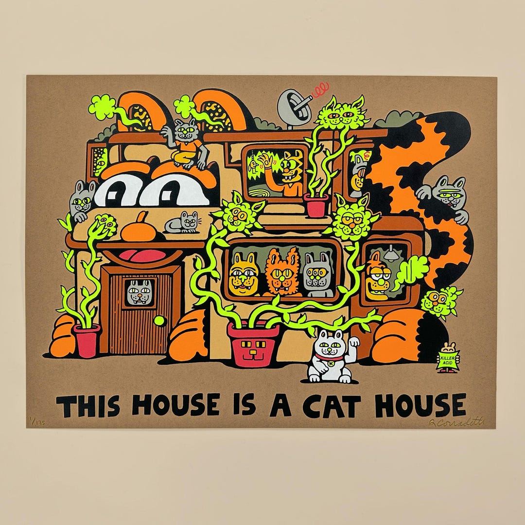 Cat House Screen Print - Etsy