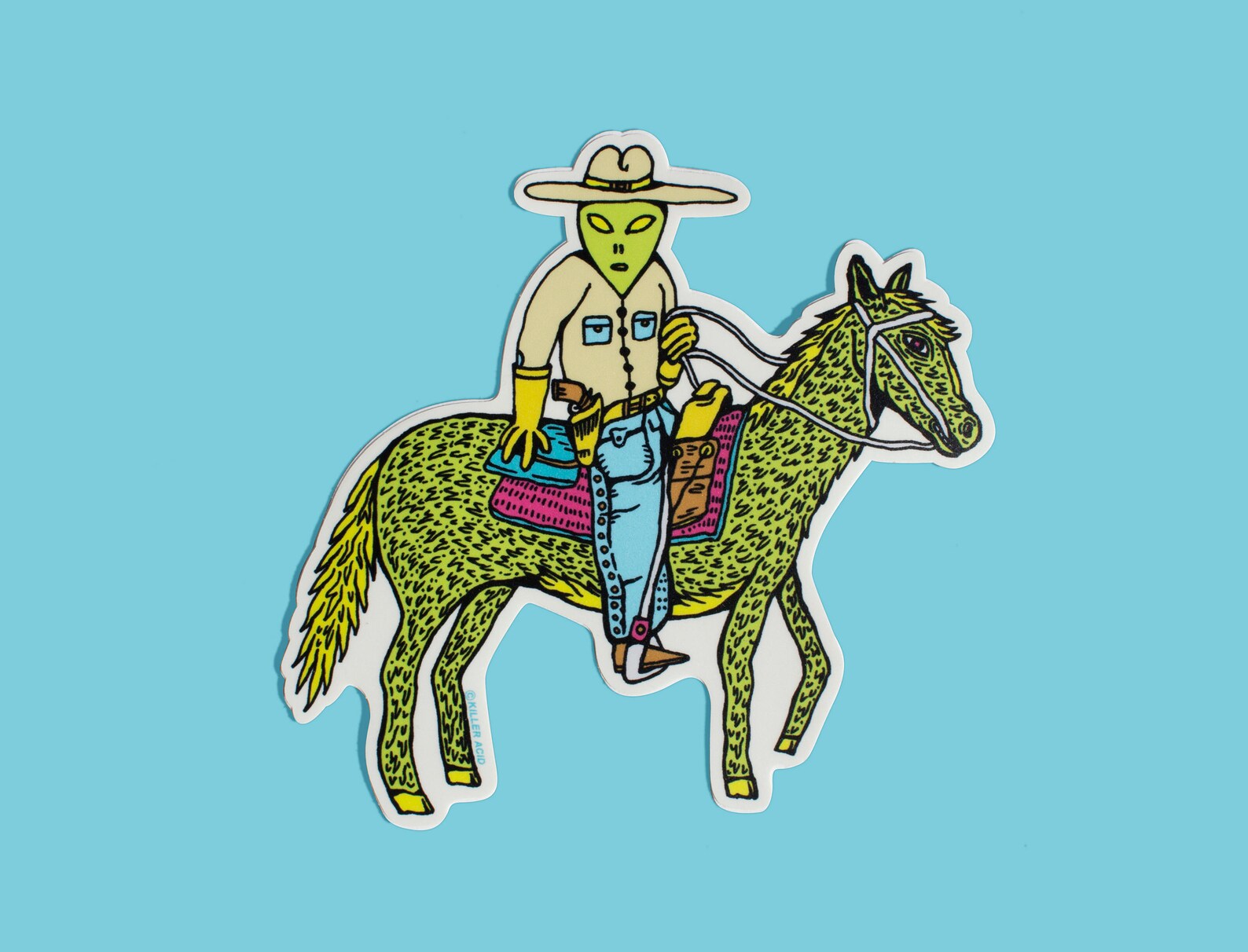 Alien Cowboy Sticker - Etsy