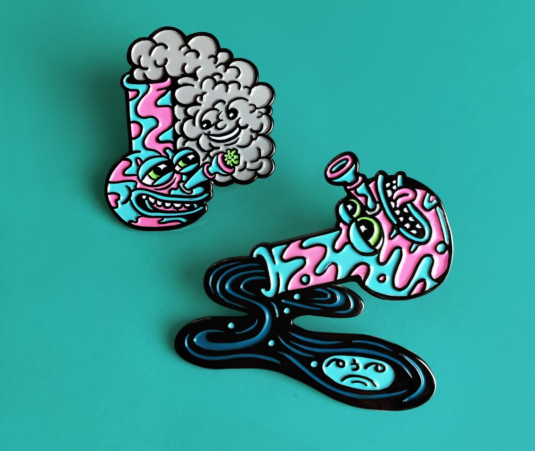 Happy & Sad Bong Pins - Etsy