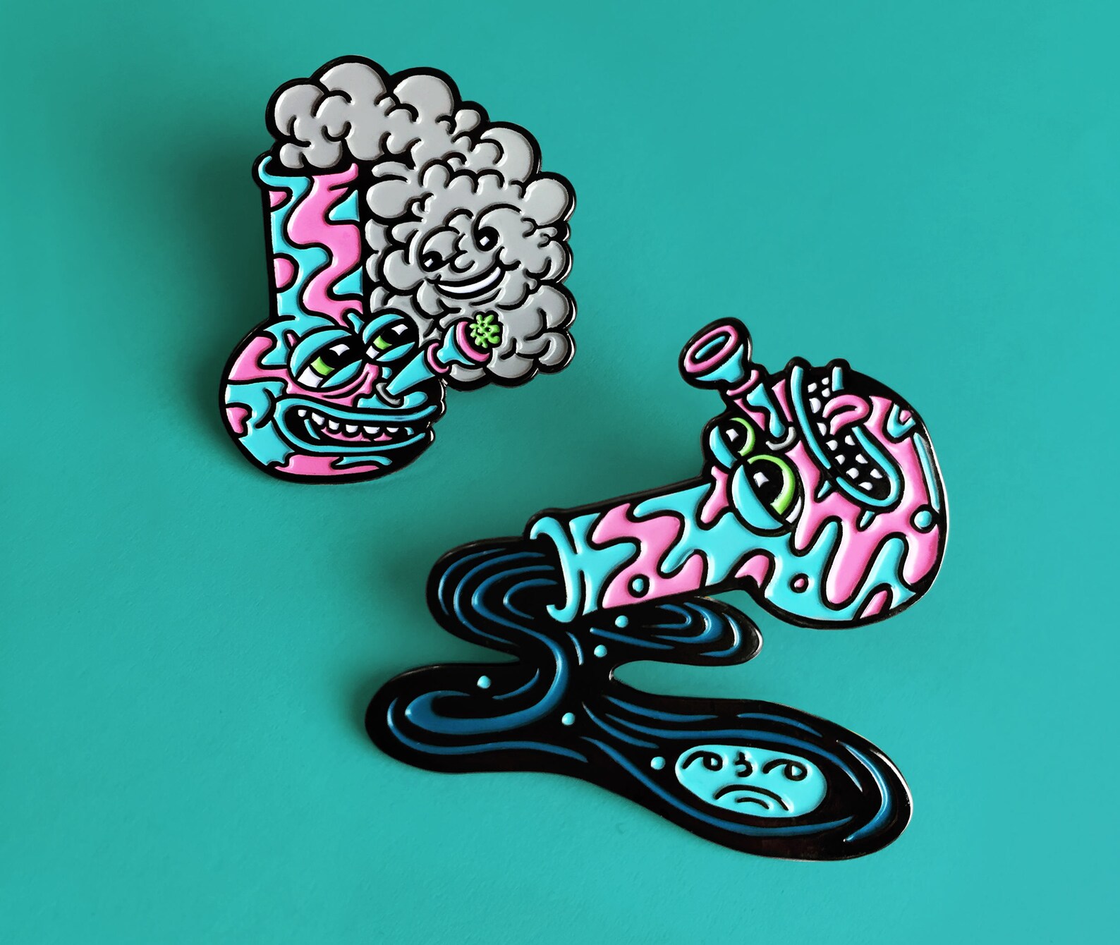 Happy & Sad Bong Pins - Etsy UK