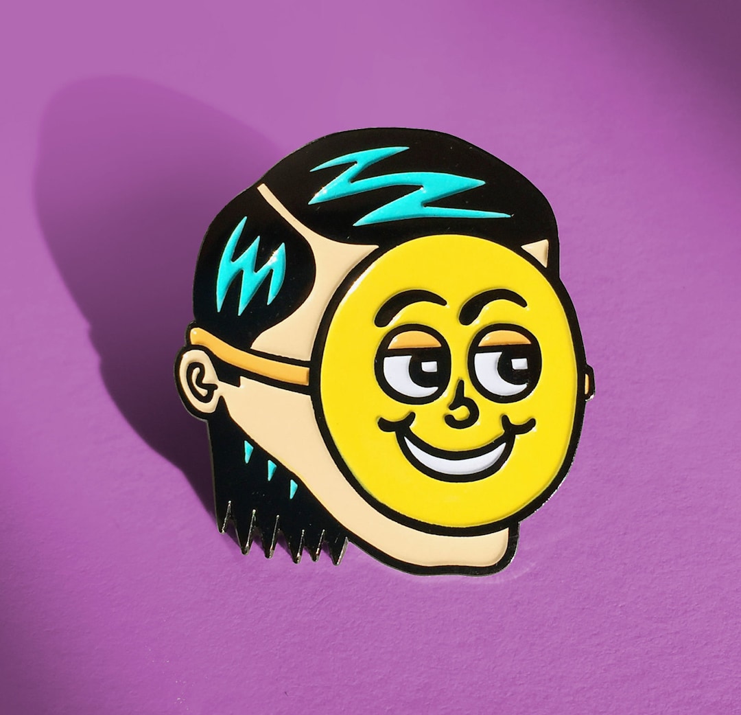 Put on A Happy Face Enamel Pin - Etsy
