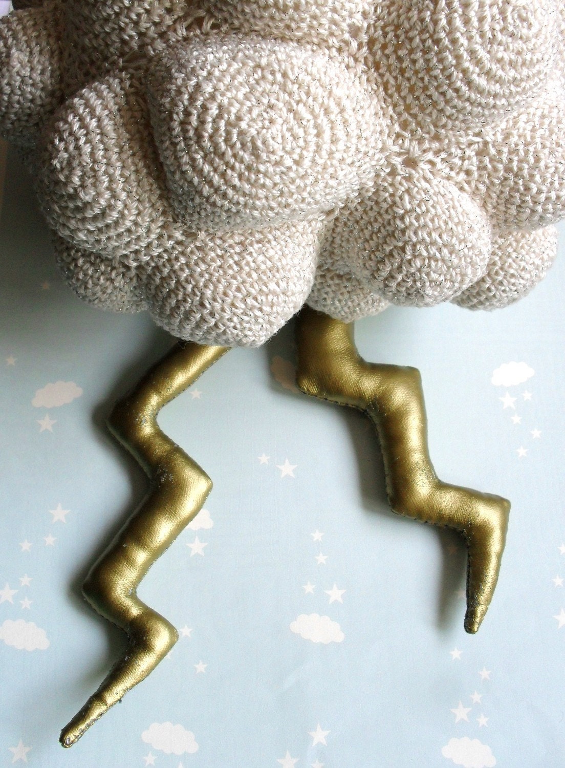 Nice Storm-cloud With Lightning Crochet Mobile - Etsy