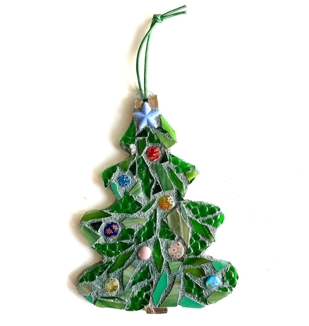 Stained Glass Mosaic Christmas Tree Ornament - Etsy Stained Glass Mosaic Christmas Tree Ornament - Etsy