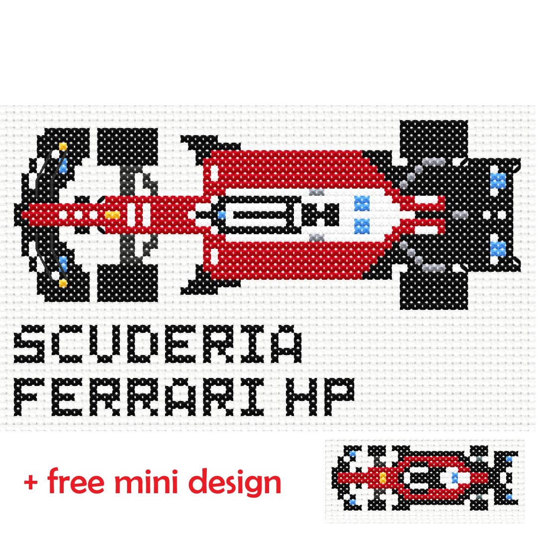 Ferrari F1 2026 Cross Stitch Pattern | Formula 1 Car Embroidery Design ...