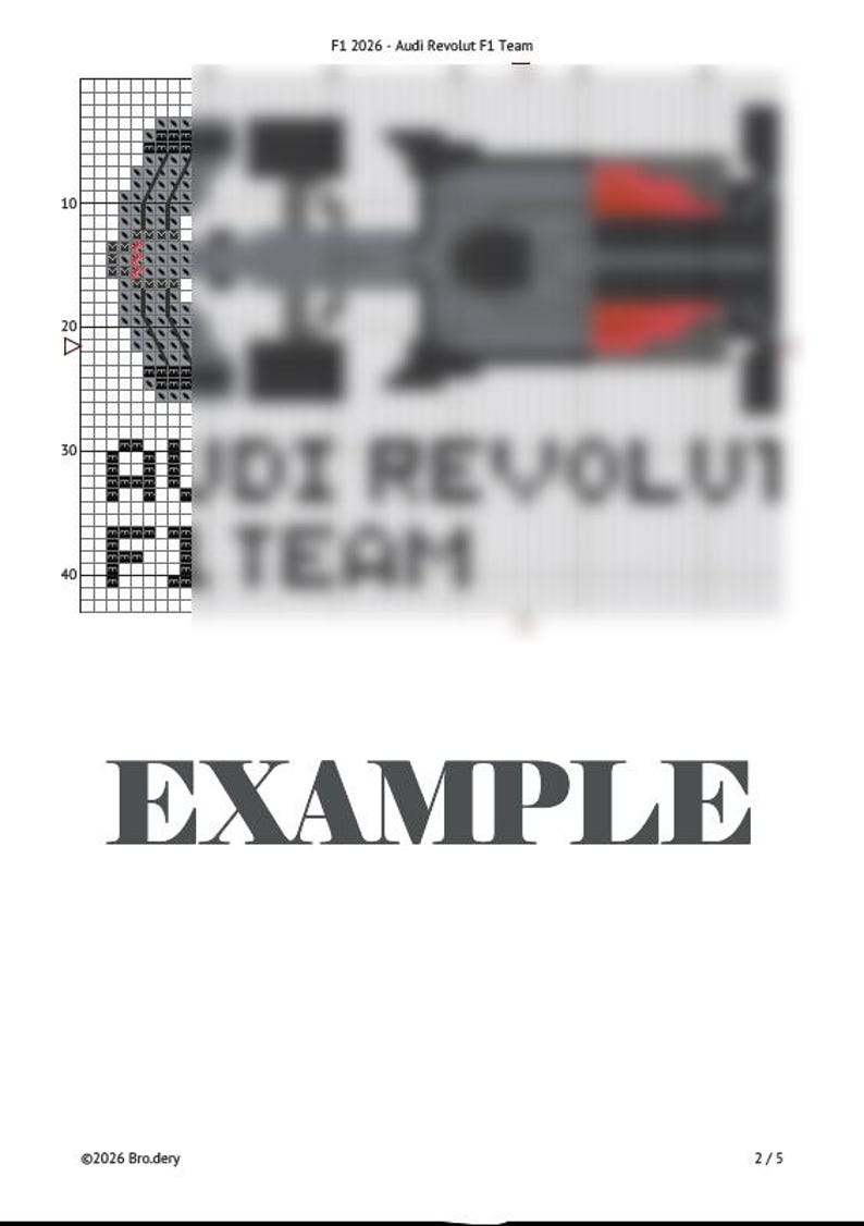 All Mini 11 F1 2026 Cross Stitch Pattern | Formula 1 Car Embroidery ...