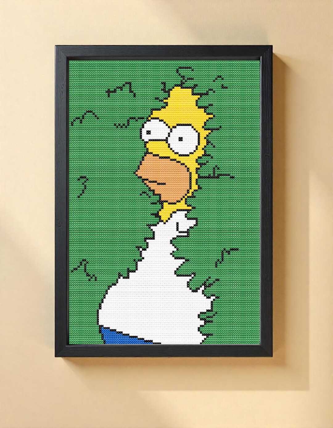 Homer Simpson Hedge Cross Stitch Pattern | Funny Meme Embroidery ...