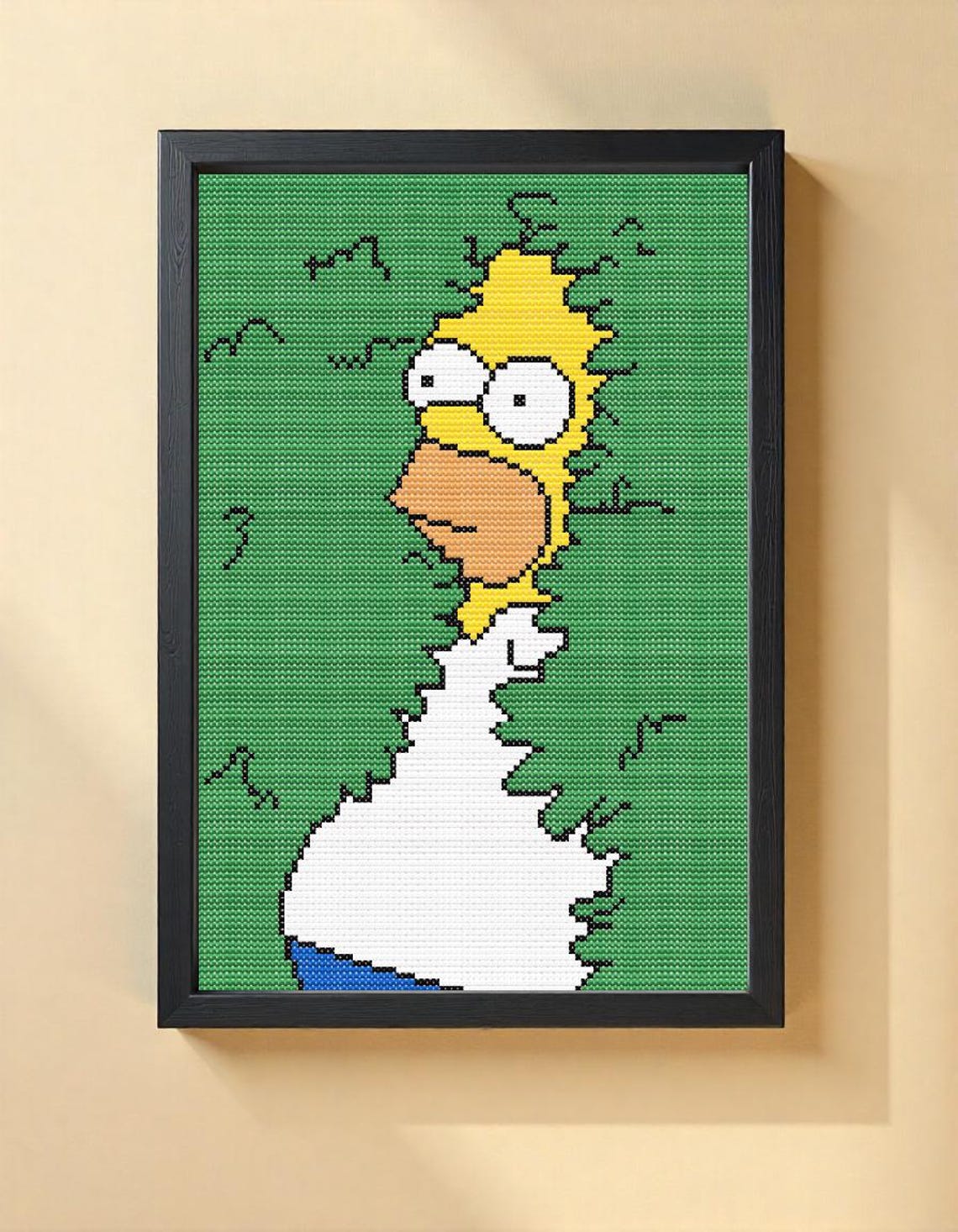 Homer Simpson Hedge Cross Stitch Pattern | Funny Meme Embroidery ...