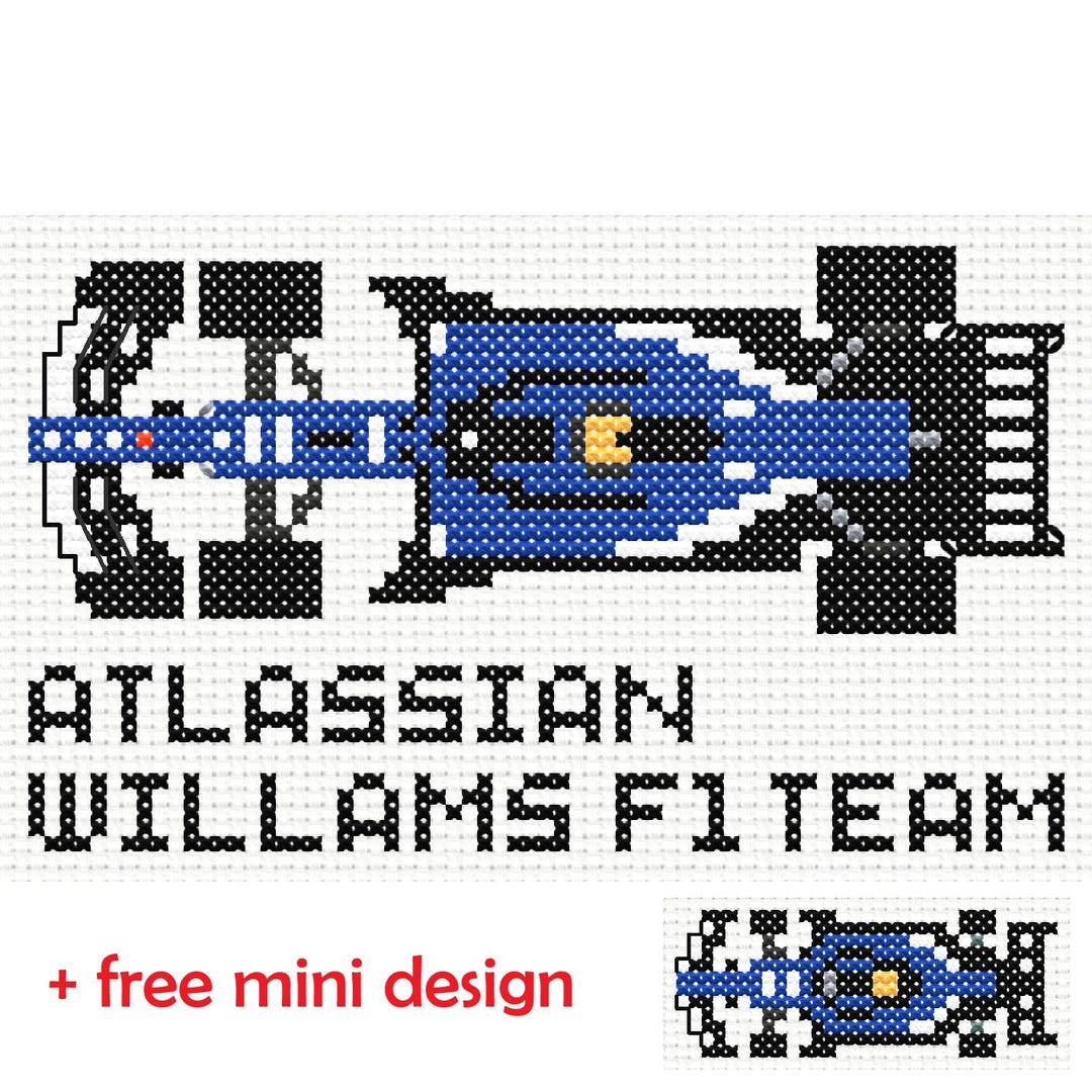 Williams F1 2026 Cross Stitch Pattern | Formula 1 Car Embroidery Design ...