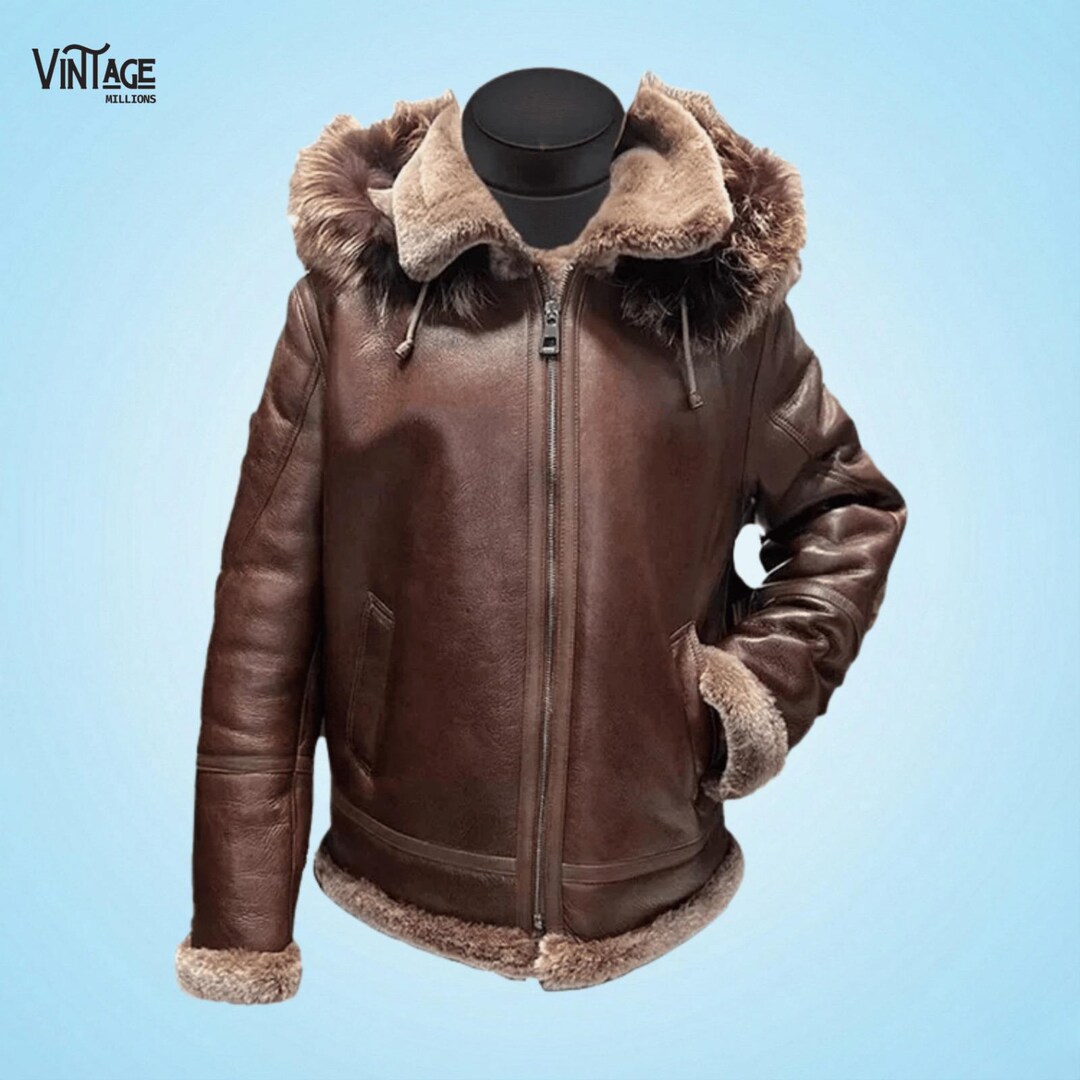 Faux Fur Shell Bomber Jacket – Warm Hooded Sheepskin Inspired Coat - Etsy